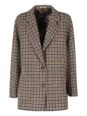 BAZAR DELUXE Long-sleeve Plaid Jacket - Check Taupe
