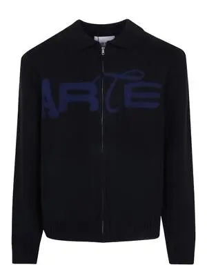 ARTE ANTWERP Stencil Zip Cardigan - Black