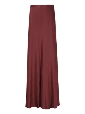 Alberta Ferretti Alberta Ferretti Satin-Finish Maxi Skirt Red