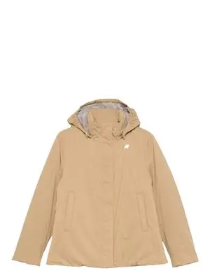 K-WAY Marlette Hooded Logo-patch Jacket - Light Brown