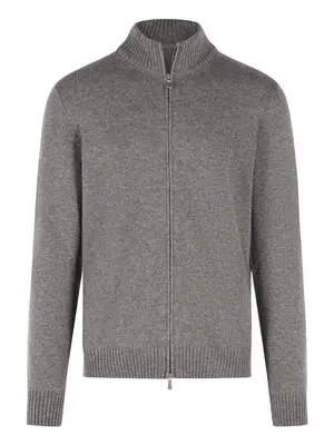 GRAN SASSO High-neck Zip-up Cardigan - Brown
