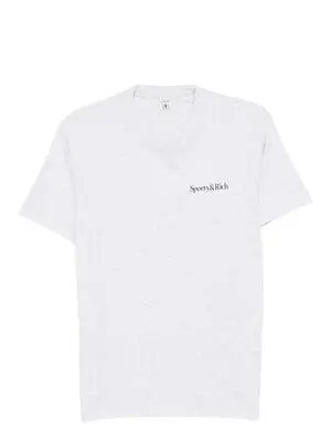 SPORTY  RICH Sporty & Rich Crewneck Short Sleeve T-shirt - Grey