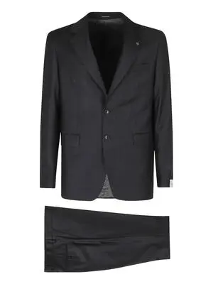 Tagliatore Two-piece Set: Long-sleeve Suit Jacket And Trousers - Grey