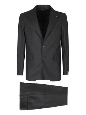 Tagliatore Two-piece Set: Long-sleeve Suit Jacket And Trousers - Grey