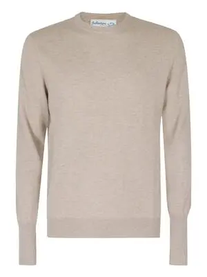 BALLANTYNE Ballantyne Long-Sleeved Crew-Neck Shirt Light Beige
