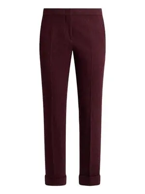 ETRO Etro Cropped Wool Jacquard Trousers With Medallion Motif