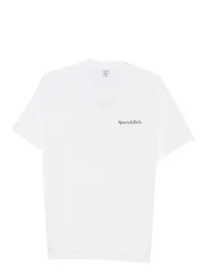 SPORTY  RICH Sporty & Rich Short Sleeve T-shirt With Logo Print - White