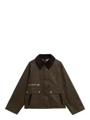 BARBOUR Barbour Waxed Cotton Jacket With Corduroy Collar And Embroidered Pocket