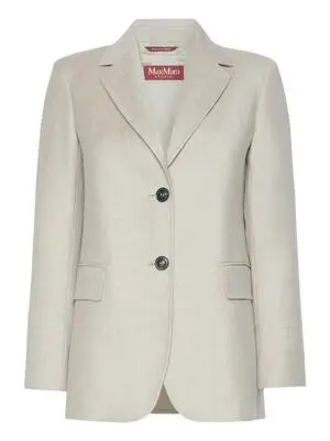 Max Mara Single-breasted Wool Flannel Blazer - Beige