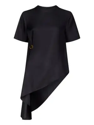 Loulou De Saison LouLou De Saison Madea Draped Asymmetric Top Black