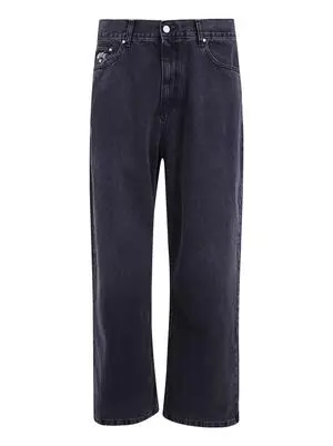 ARTE ANTWERP Faded-effect Logo-patch Jeans - Black