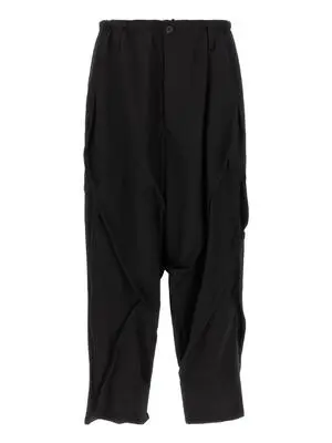 Yohji Yamamoto Pleated Tuck Pants - Black