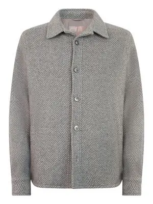 HERNO Herringbone-knit Shirt Jacket