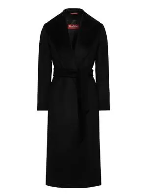 Max Mara Loriana Long-sleeve Belted Coat - Black