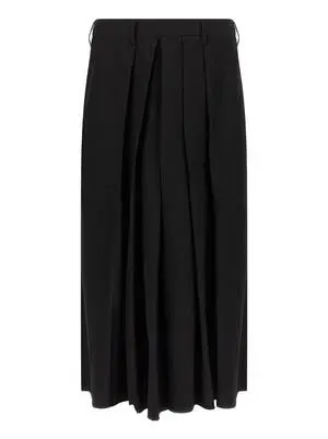 Yohji Yamamoto Hakama-style Pleated Wide-leg Pants - Black