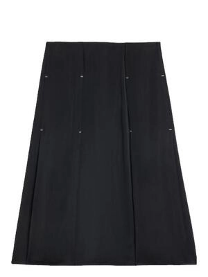 JIL SANDER Fluid Viscose Pleated Skirt - Black