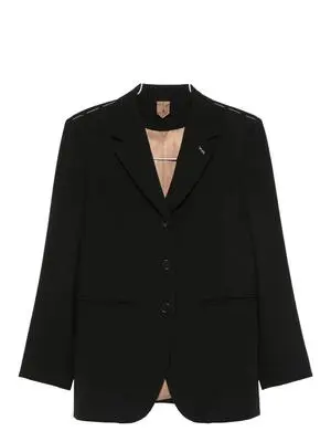 Max Mara Lapel Long-sleeved Suit Jacket - Black