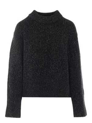 LISA YANG Lisa Yang Shimmering High-Neck Knit Sweater