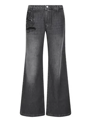 ERMANNO FIRENZE Faded Flared Jeans - Black