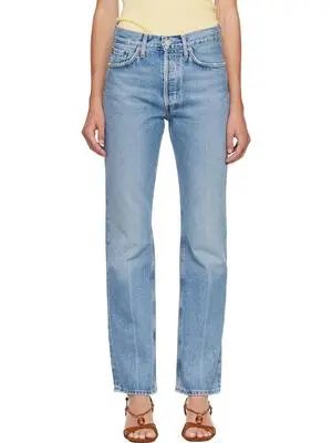 AGOLDE Lana Button Jeans - Blue
