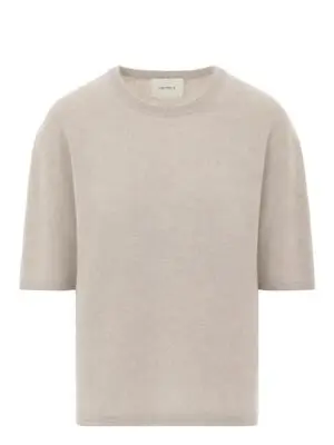 LISA YANG Lisa Yang Brushed Cashmere Short Sleeve Knit Top