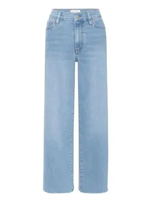 FRAME Raw-edge Wide-leg Jeans - Blue