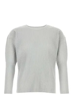 Issey Miyake Homme Plissé Pleated Crewneck T-shirt - Grey