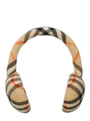 Burberry Check Pattern Slip-on Earmuffs - Sand