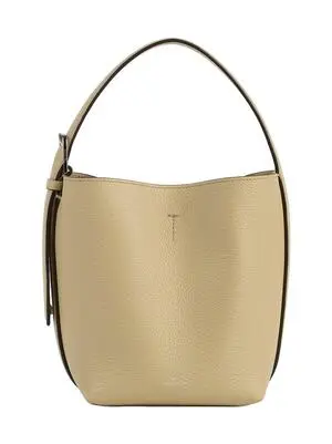 TOTEME Belted Grained-leather Tote - Cashew