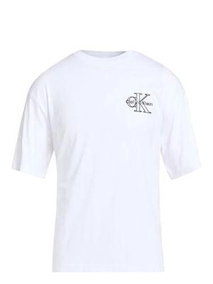 CALVIN KLEIN Man T-shirt White Size M Cotton