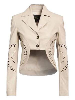 BABYLON Polyurethane & Viscose Jacket - Beige