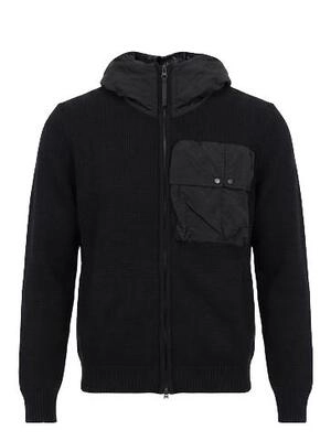 C.P. COMPANY Wool And Polyamide Zip-up Cardigan - Black