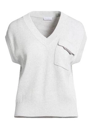 BRUNELLO CUCINELLI Woman Sweater Light Grey Size M Cotton