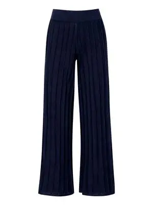 PEPA POMBO Campanilla Pleated Wide Leg Trousers - Blue