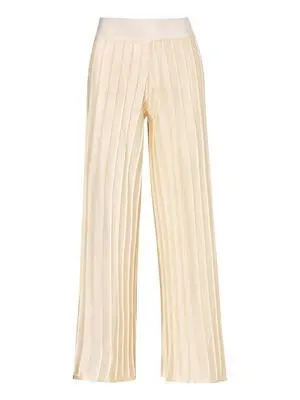 PEPA POMBO Campanilla Pleated Wide Leg Trousers - Off-white