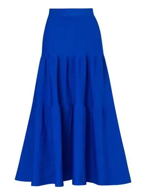 PEPA POMBO Jazmin Azul Maxi Skirt Blue