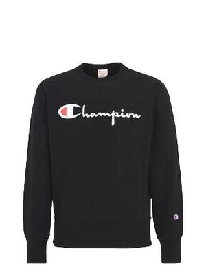 Champion Crewneck Sweatshirt Logo Sweatshirt Size Cotton - Black