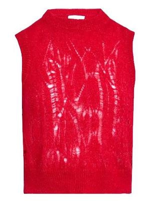 DANIELE FIESOLI Sleeveless Crewneck Alpaca, Polyamide, And Merino Wool Sweater - Red