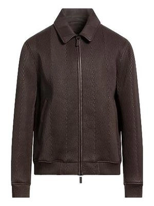 Emporio Armani Jacket Dark Size Lambskin - Brown