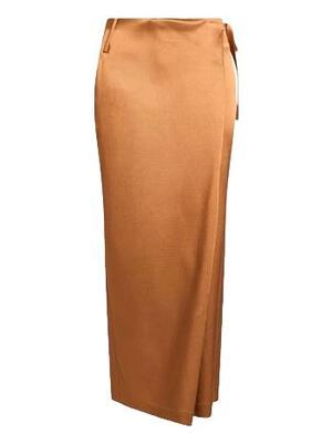 ALYSI Chocolate Maxi Skirt - Red
