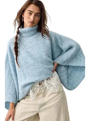 Free People Phoebe Poncho - Denim
