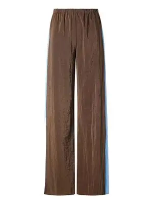 LA LIGNE LA LIGNE Colby Recycled Crinkled-Shell Wide-Leg Pants Brown