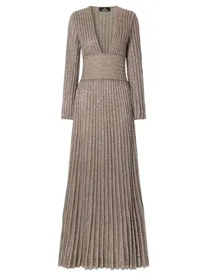 Missoni Ribbed Metallic Crochet-knit Maxi Dress - Pink