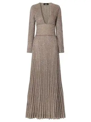 Missoni Ribbed Metallic Crochet-knit Maxi Dress - Pink