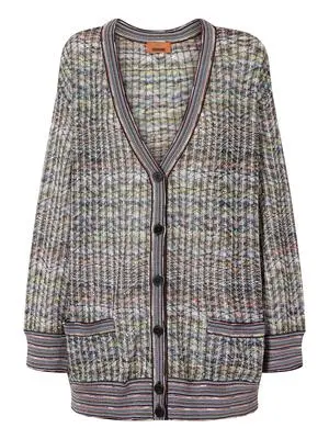 Missoni Striped Metallic Crochet-knit Cardigan - Multi