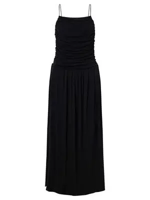 KALLMEYER Reese Gathered Jersey Midi Dress - Black