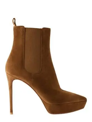 GIANVITO ROSSI 85 Suede Ankle Boots - Brown