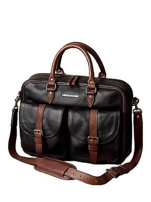 Overland Fairfield Leather Briefcase Black
