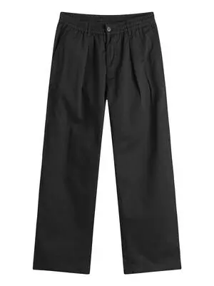Universal Works Twill Pleated Track Pant - Black