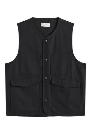 Universal Works Brushed Moleskin 4 Pocket Gilet - Black
